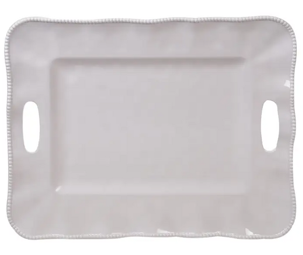 Perlette Cream - Rectangular Tray w/Handles - The Silver Suitcase