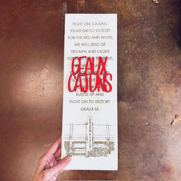 Cajuns Fight Song {layered} Sign - The Silver Suitcase