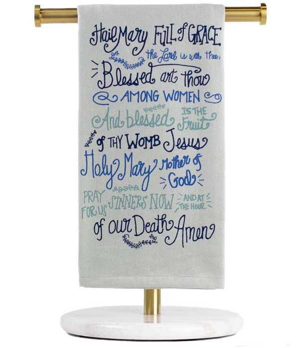 Hail Mary Prayer Hand Towel The Silver Suitcase