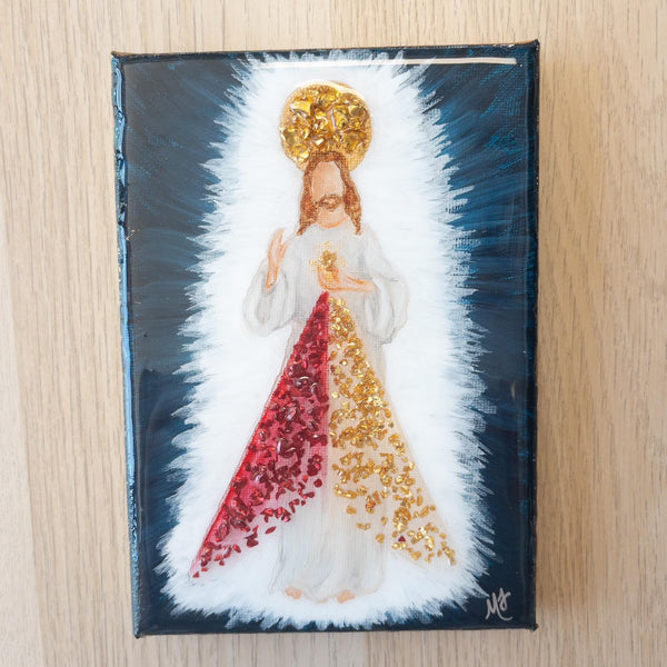 Divine Mercy Original Painting {5x7} - The Silver Suitcase