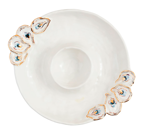 Oyster Chip & Dip Server - The Silver Suitcase